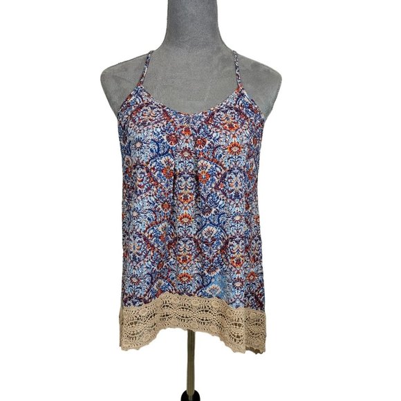 Mossimo Supply Co. | Tops | Mossimo Sleeveles Boho Tank Floral Keyhole ...